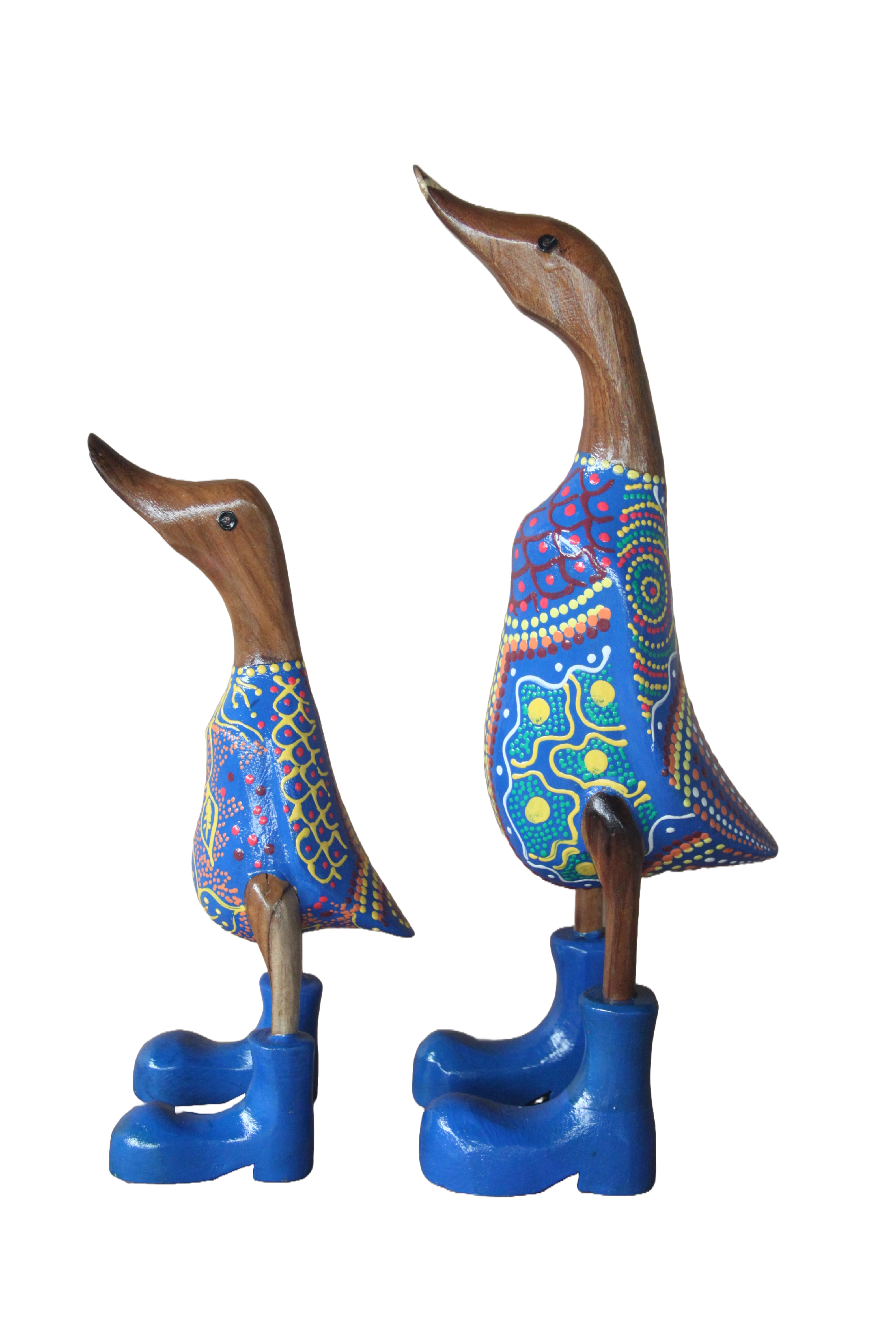 Classic Wooden Native Art Duck 25cm Blue – Duck World